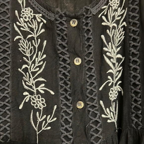 raya sun | Dresses | Raya Sun Black Midi Sundress With Silver Accents ...